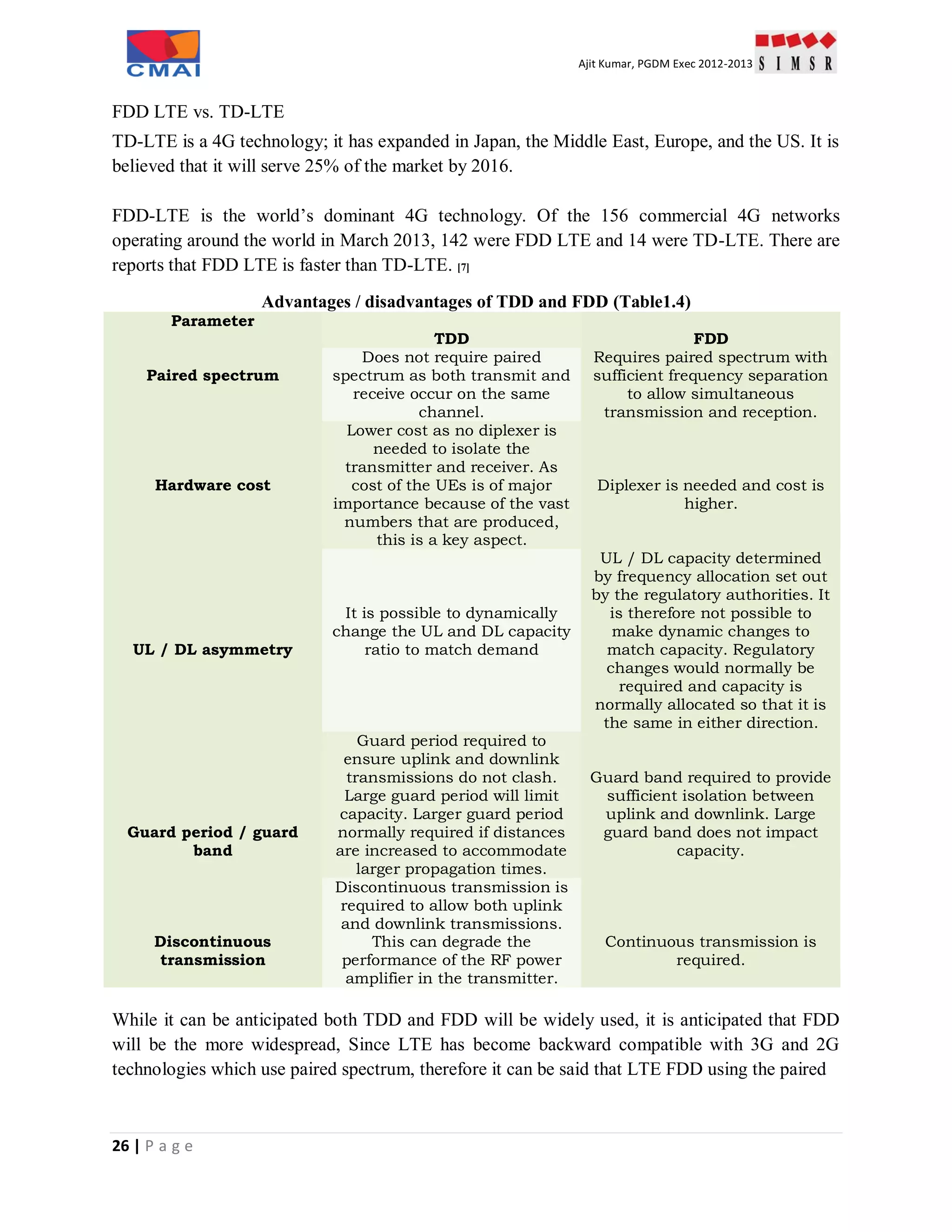 Roadmap for 4G, LTE, TD-LTE | PDF