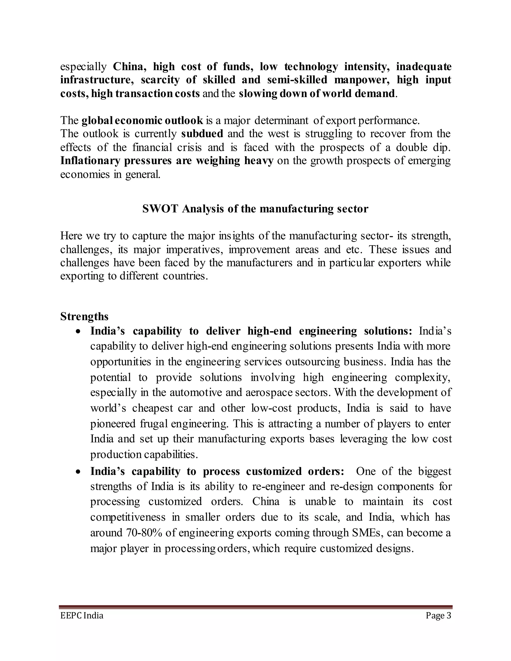 Road map for manufacturing in India | DOCX