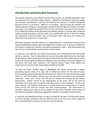 Roadmap for power sector reform full version | PDF