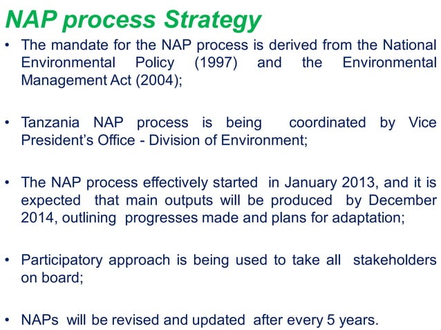 Tanzania NAP Climate Change Adaptation Experiences | PPT