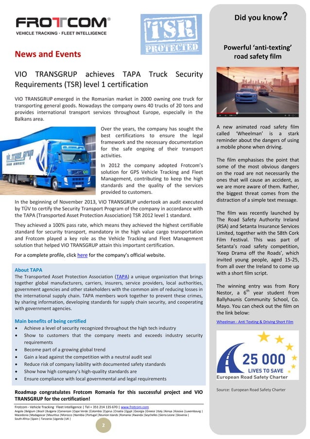 Roadmap monthly newsletter - December 2013 | PDF