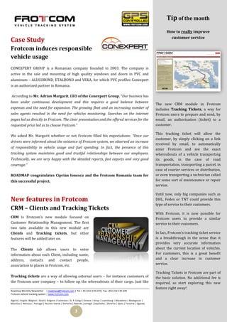 August 2010 - Frotcom Roadmap newsletter | PDF