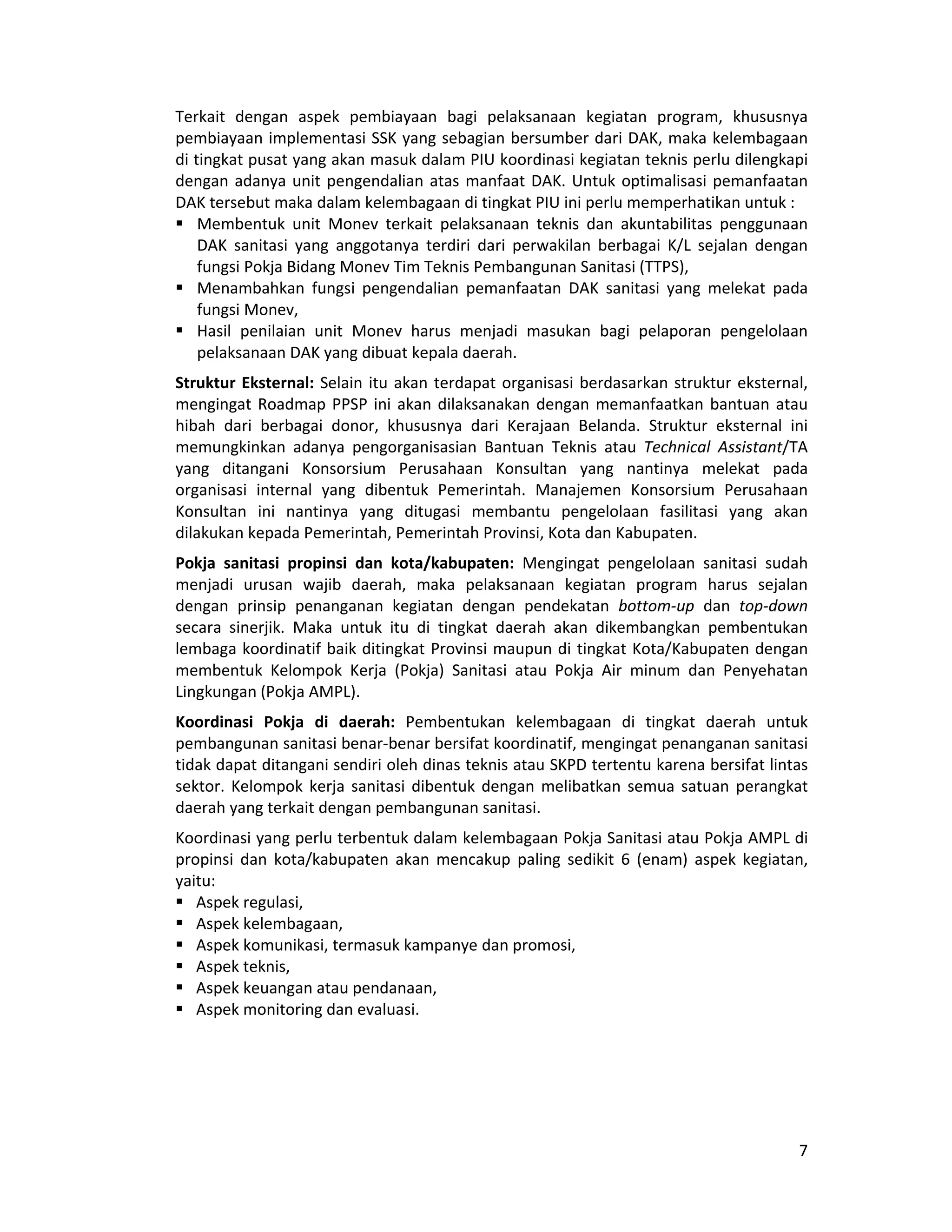 Roadmap program percepatan pembangunan sanitasi permukiman ppsp | PDF