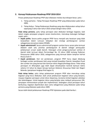 Roadmap program percepatan pembangunan sanitasi permukiman ppsp | PDF