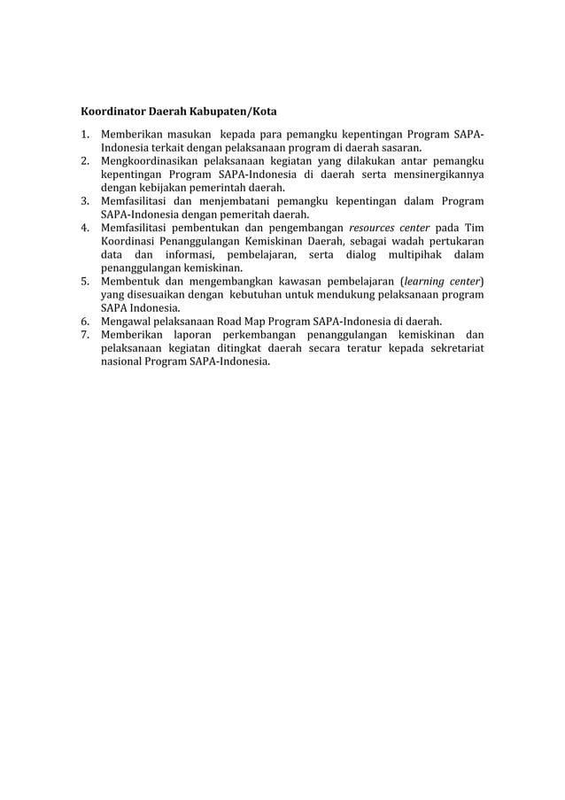 Roadmap Program SAPA | PDF