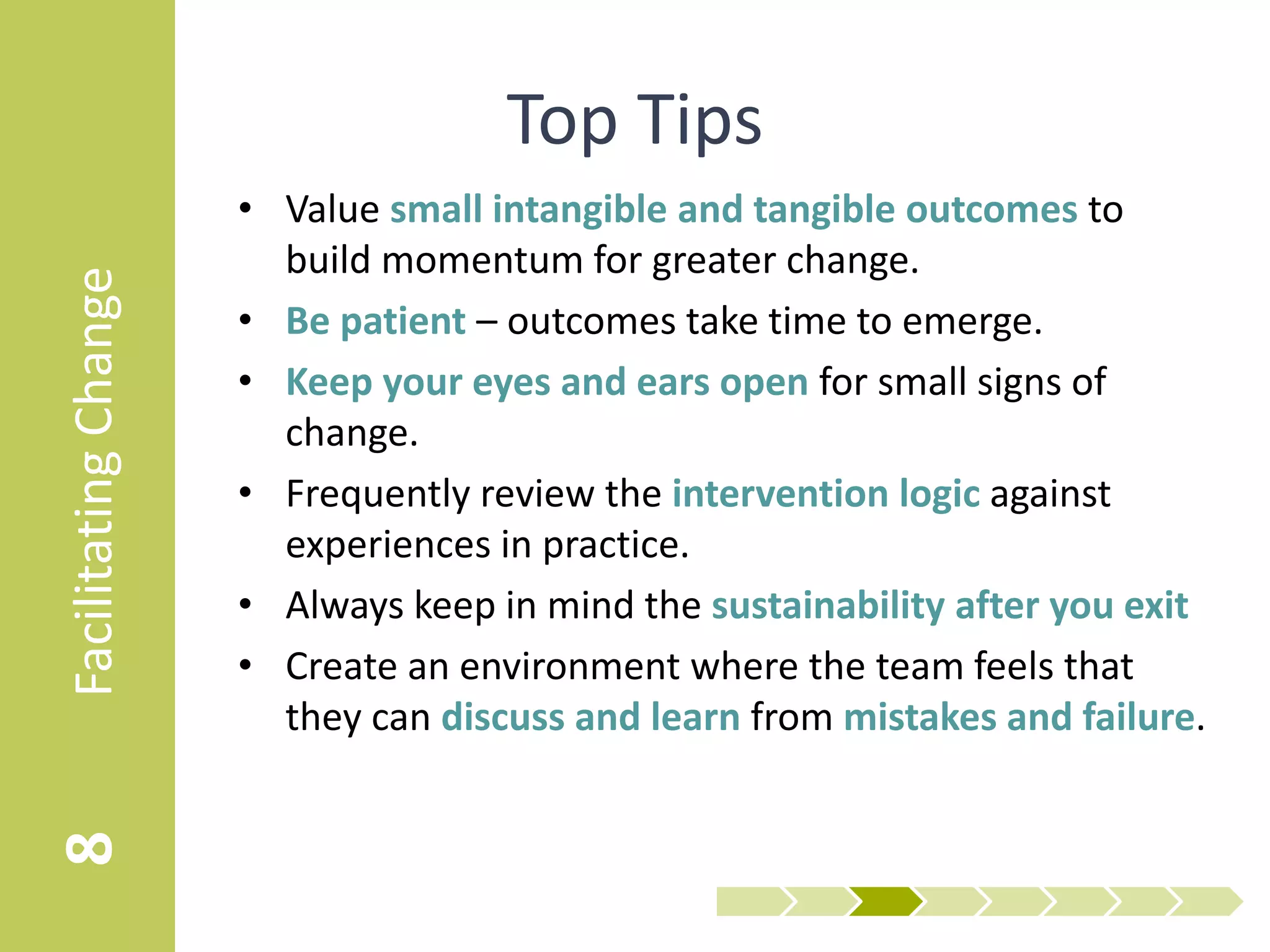 Step 8: Facilitating Change | PDF