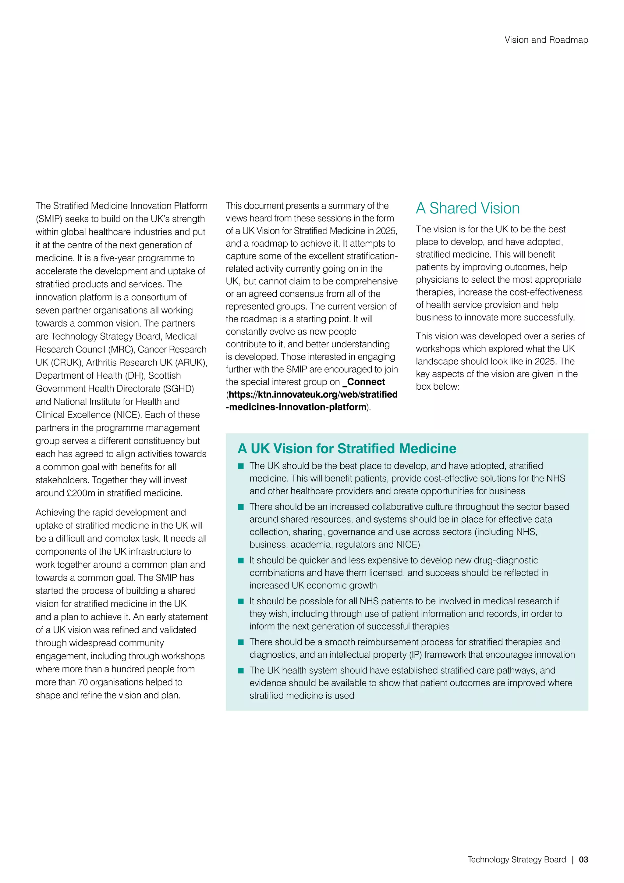 Technology Strategy Board Vision and Roadmap | PDF