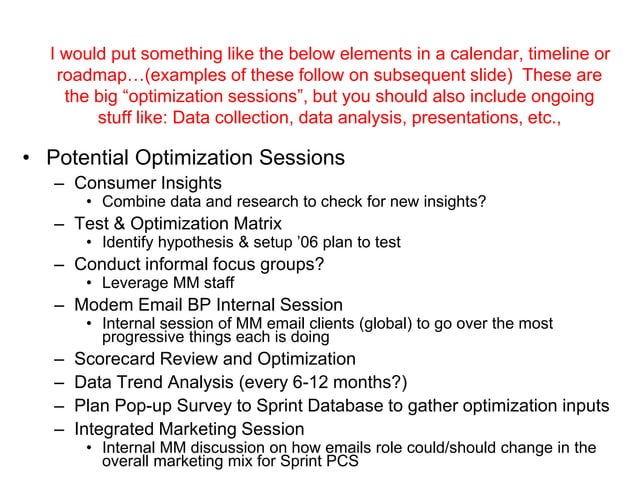 Roadmap timelines and optimization.ppt