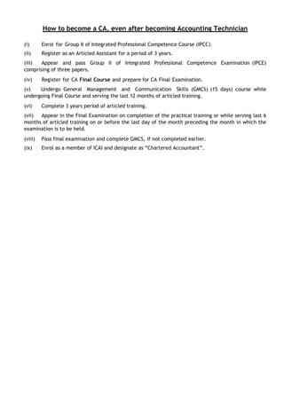 Road map to be a CA | PDF