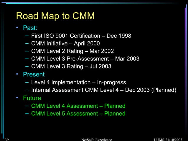 Road map to cmm | PPT | Computer Software and Applications | Computing