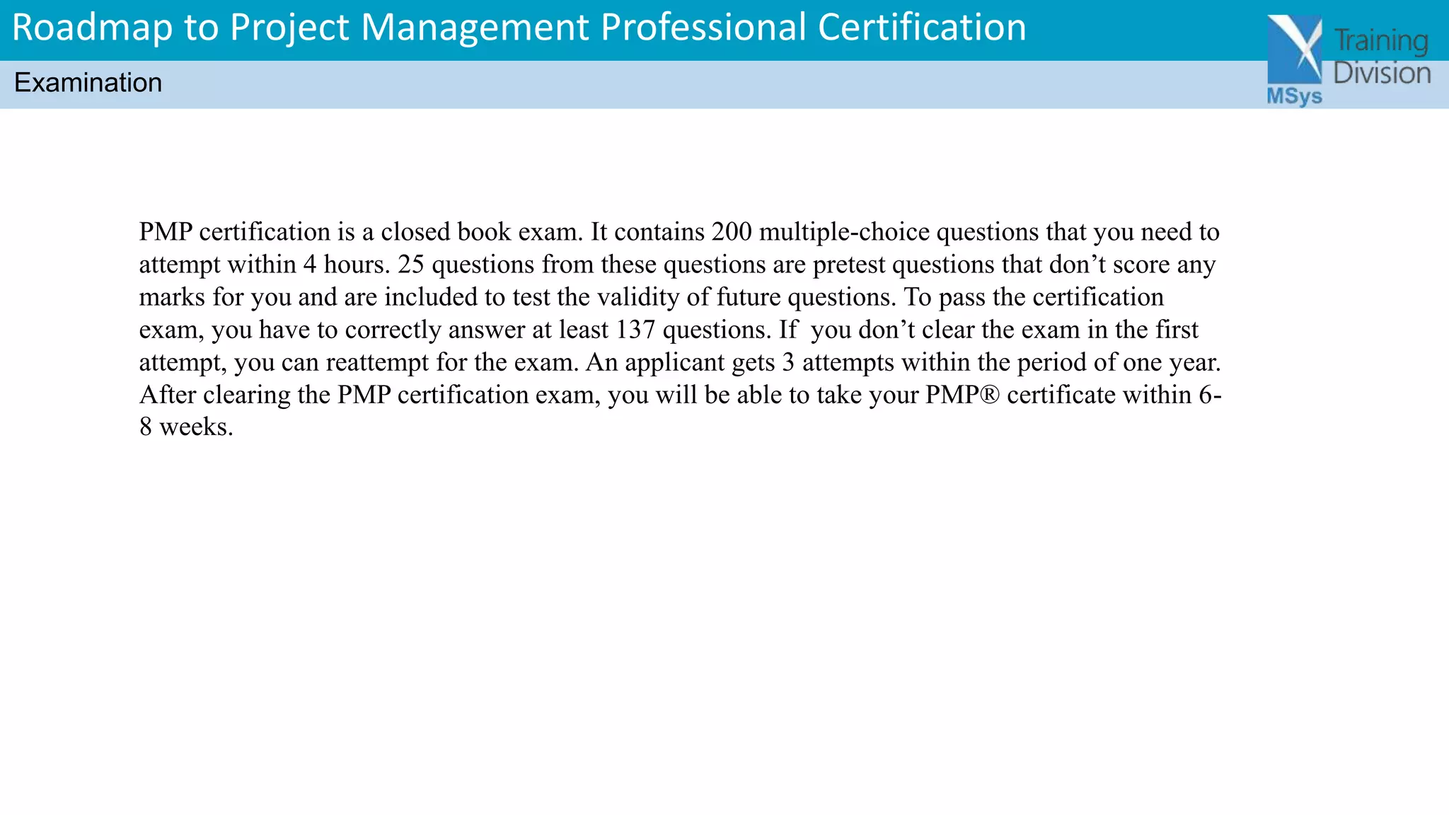 Roadmap to project management professional certification | PPTX