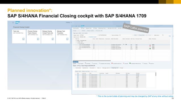 SAP Financial Closing cockpit in SAP S/4HANA; status and Roadmap | PDF