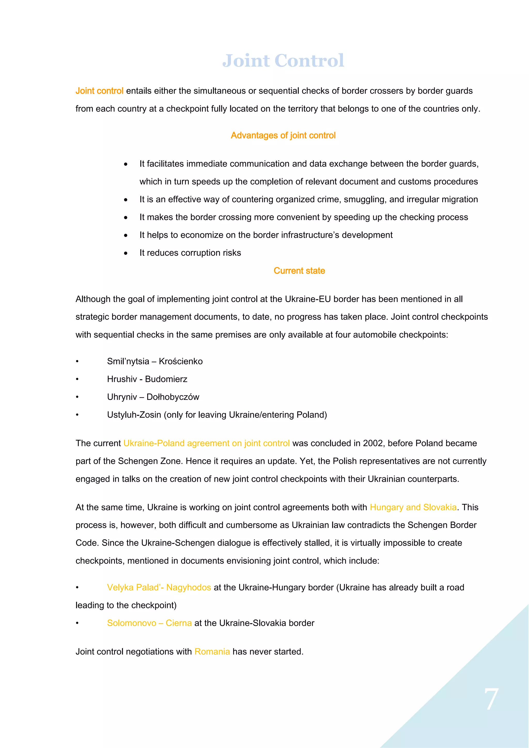 Solutions roadmap for Ukraine-Schengen border | PDF