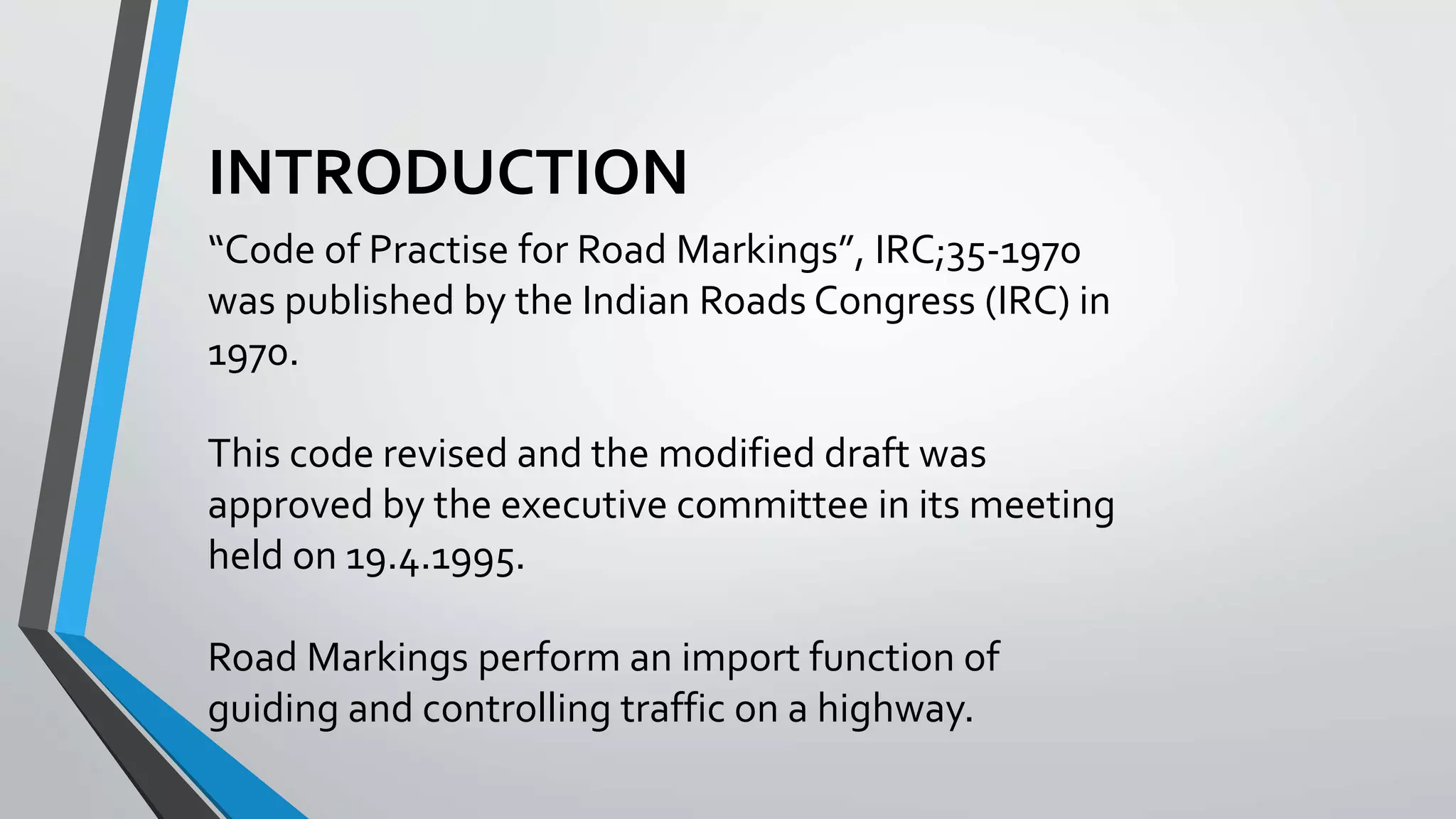 Road markings IRC 35 | PPTX