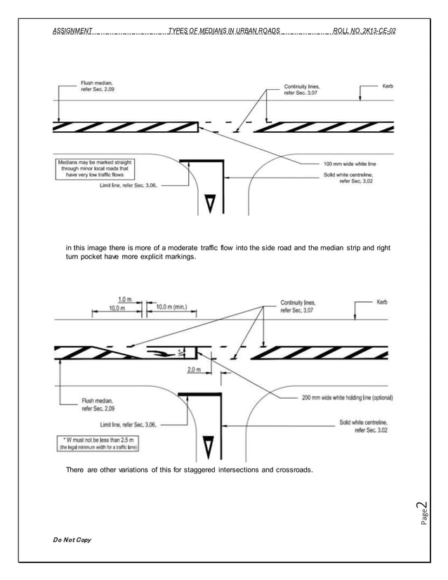 Road median and their types | DOCX | Auto Type | Automotive