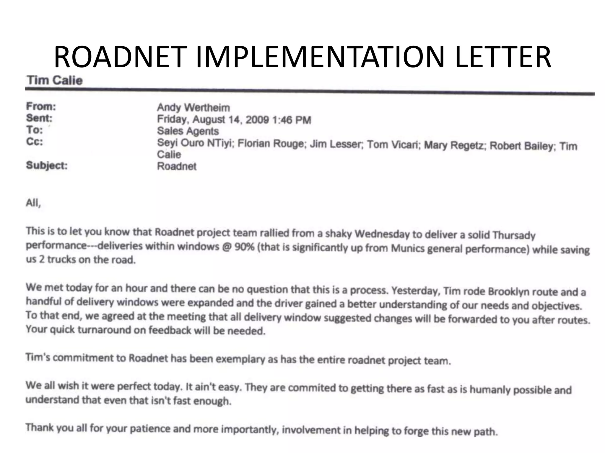 Roadnet Transportation System Pp Overview 1210 | PPTX