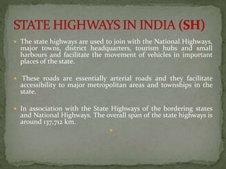 Road networks in india | PPTX