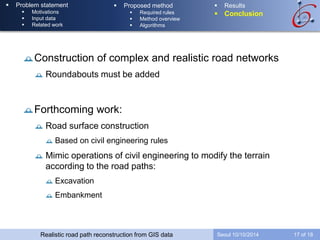 Realistic road path reconstruction from GIS data | PPT