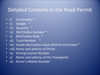 Road permit presentation 5.7.2014