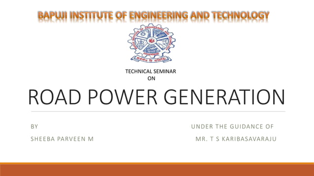 Road power generation | PPTX