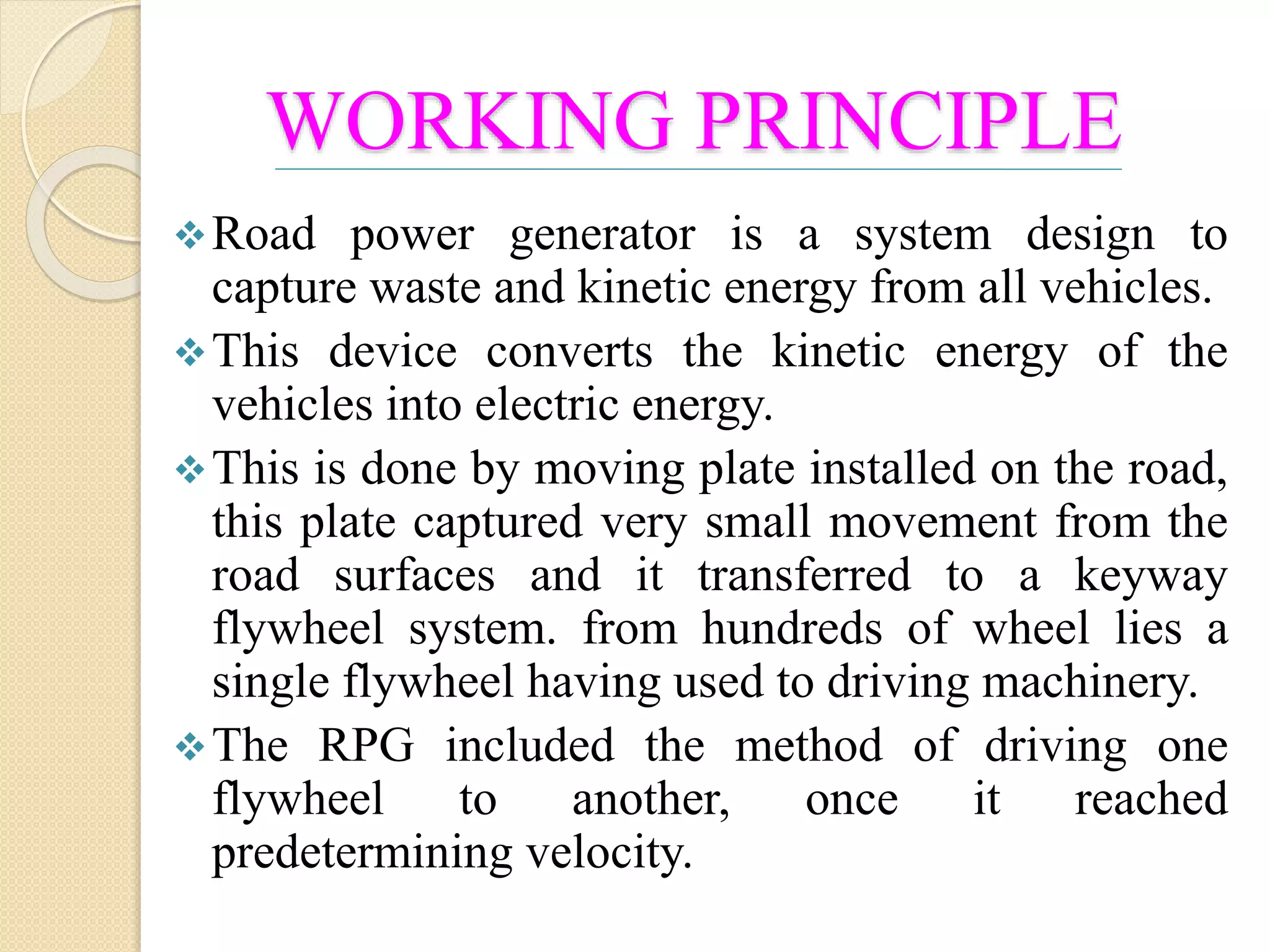 Road power generator | PPTX
