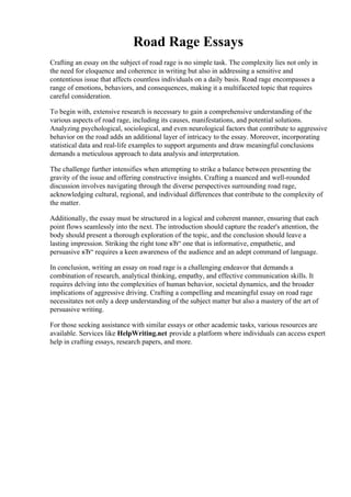 Road Rage Essays.pdf