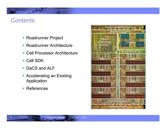 Roadrunner Tutorial: An Introduction to Roadrunner and the Cell Processor | PPT