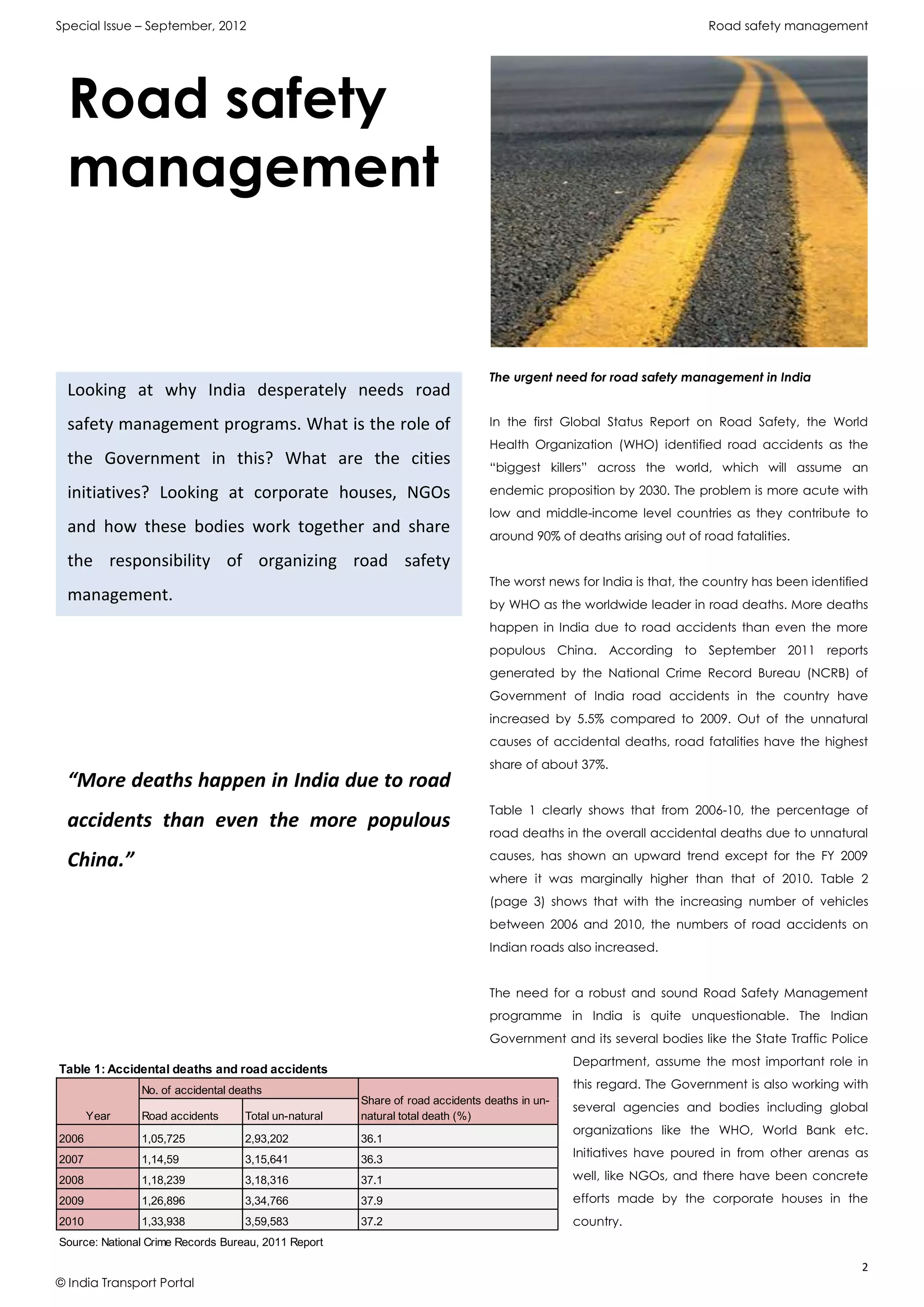 Road safety in India | PDF