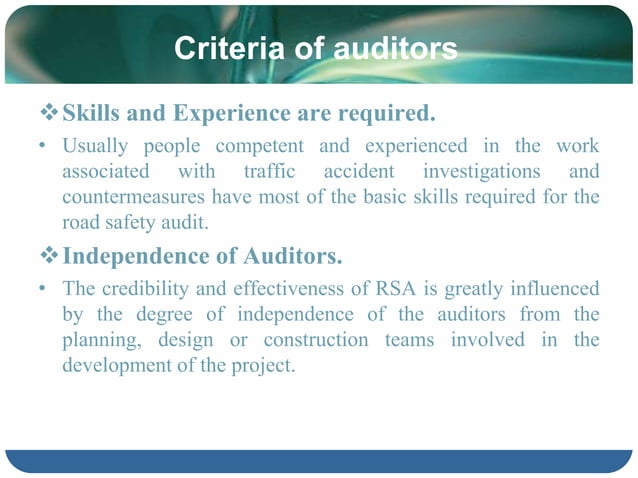 Road Safety Auditing | PPTX