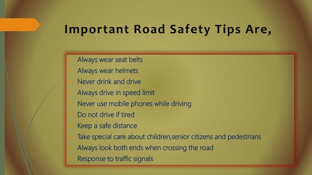 Road safety awareness | PPTX