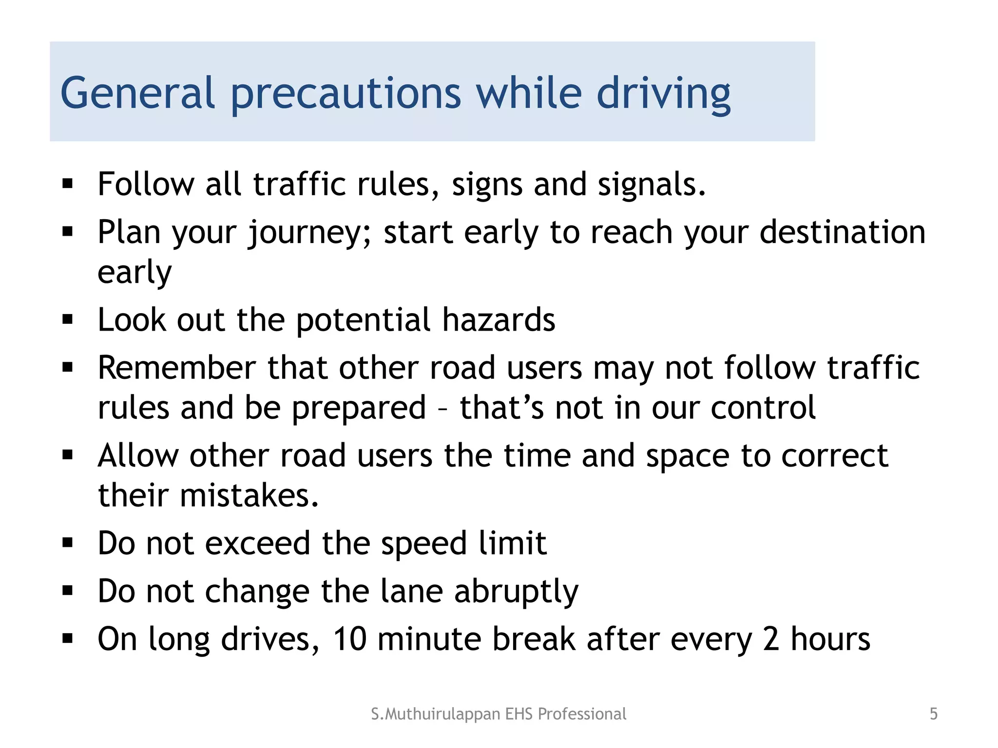 Road safety awarness training | PPTX