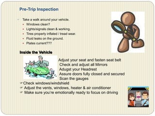 Road safety defensive driver`s driving training mannual | PPTX