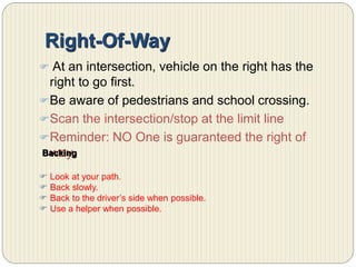 Road safety defensive driver`s driving training mannual | PPTX