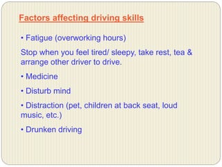 Road safety defensive driver`s driving training mannual | PPTX