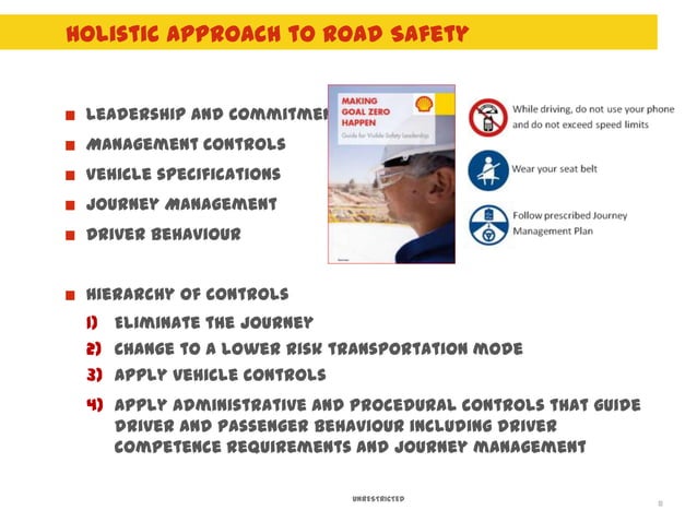 Road Safety in Shell – Journey to Goal Zero | PPTX | Business ...