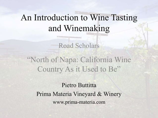 Intro to Wine Tasting and Winemaking Seminar | PPTX