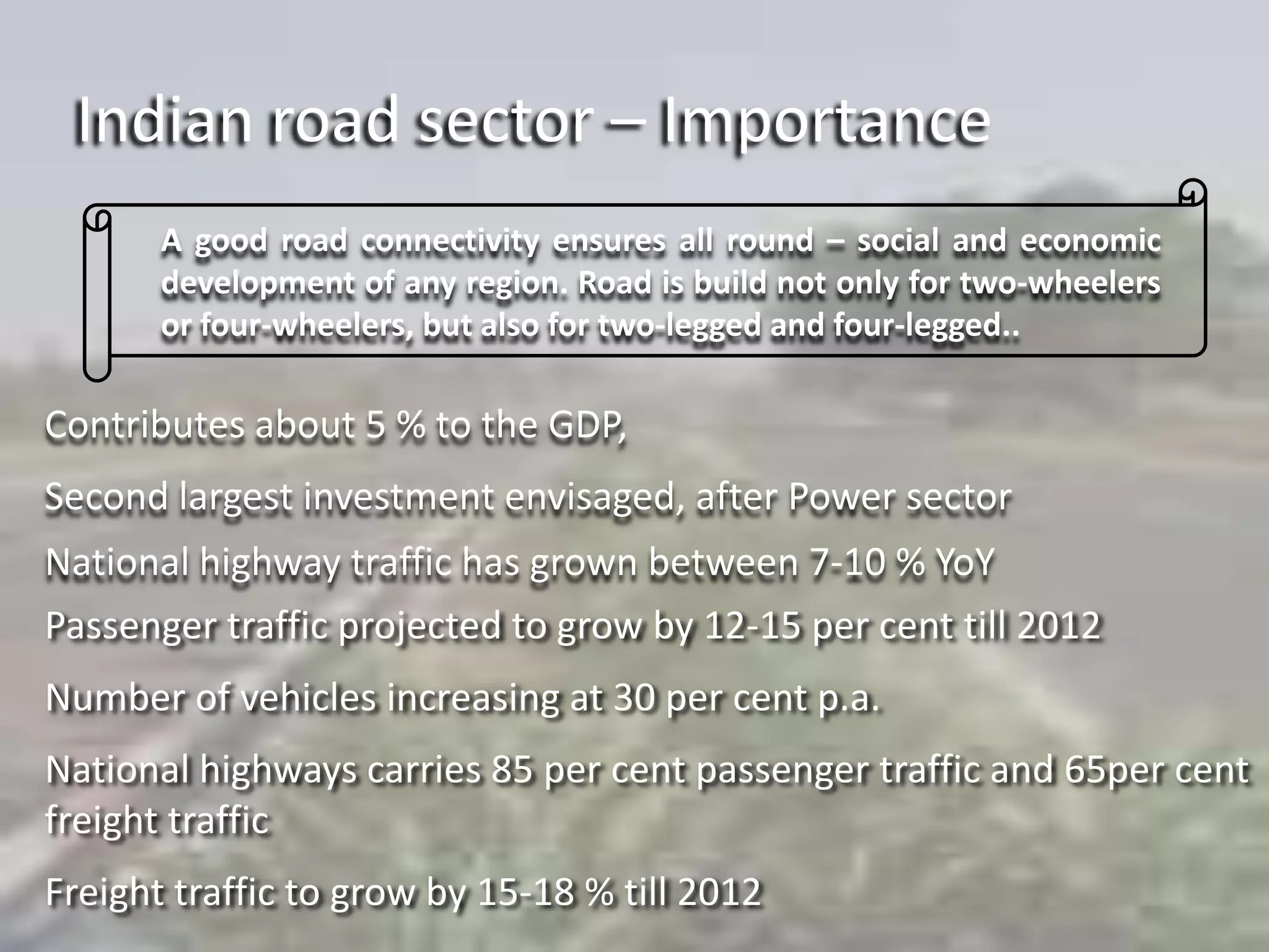 Road sector in India | PPTX