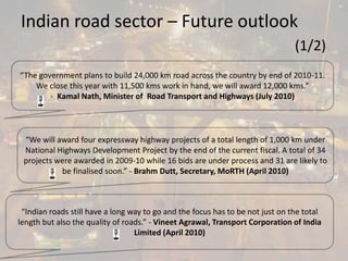 Road sector in India | PPTX