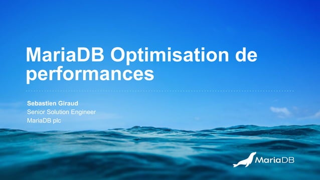 MariaDB Paris Workshop 2023 - Performance Optimization | PPT