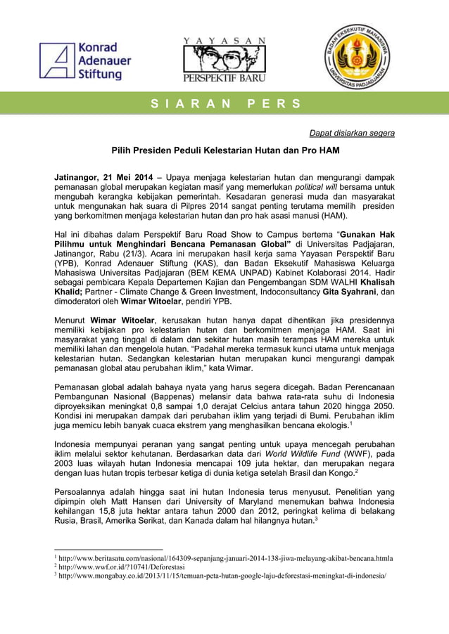 Roadshow pb unpad siaran pers - ypb | PDF