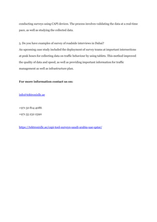 Roadside Interview Studies in Dubai , Abu Dhabi and UAE | PDF