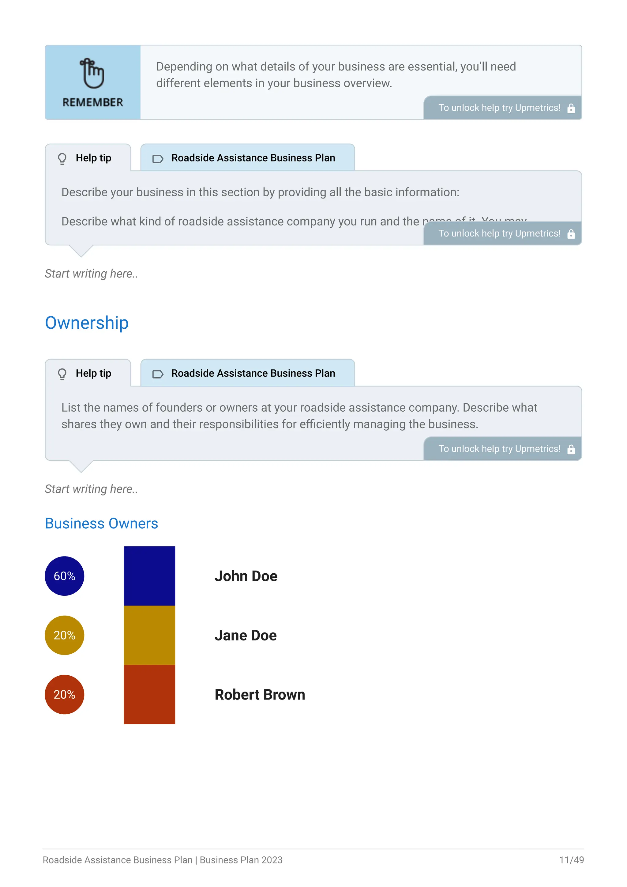roadside assistance business plan example | PDF