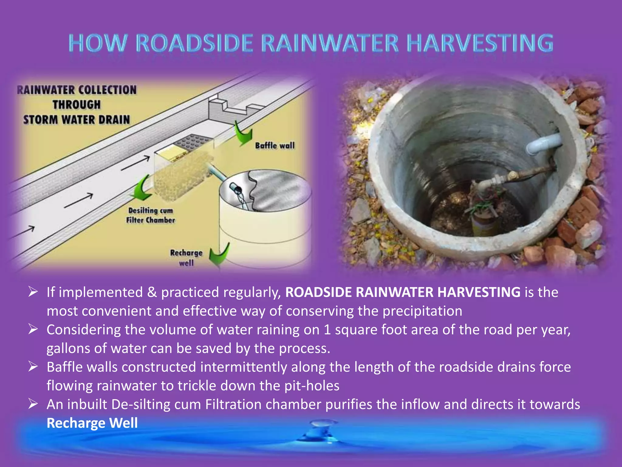 Roadside rain water harvesting | PPTX