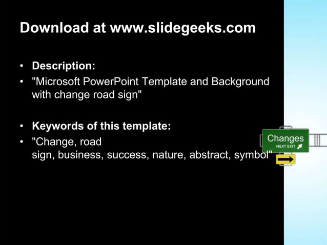 Road sign ppt templates | PPT