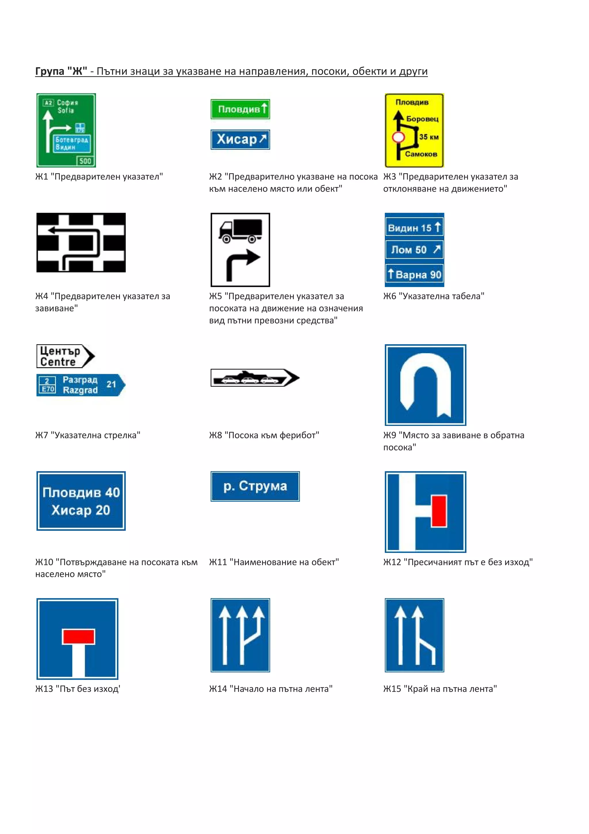 Road signs in Bulgaria | PDF