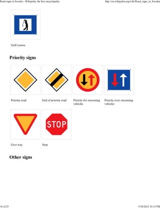 Road signs in sweden | PDF