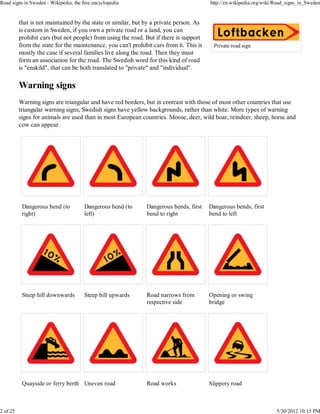 Road signs in sweden | PDF