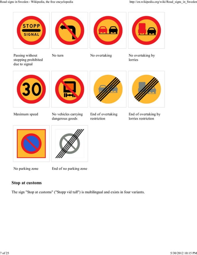 Road signs in sweden | PDF