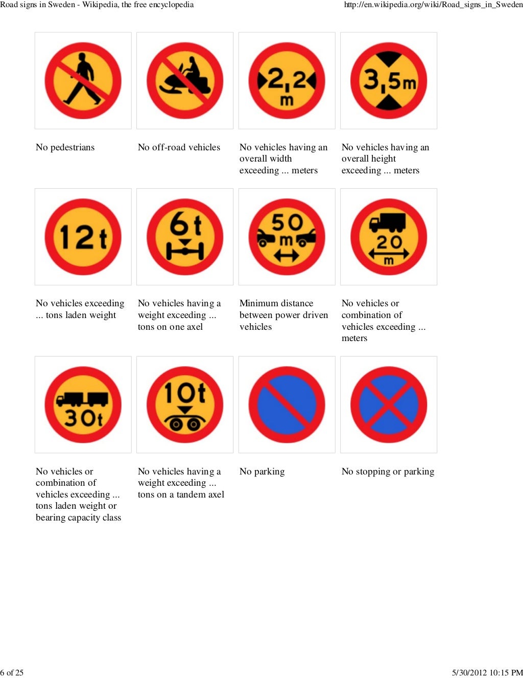 Road signs in sweden