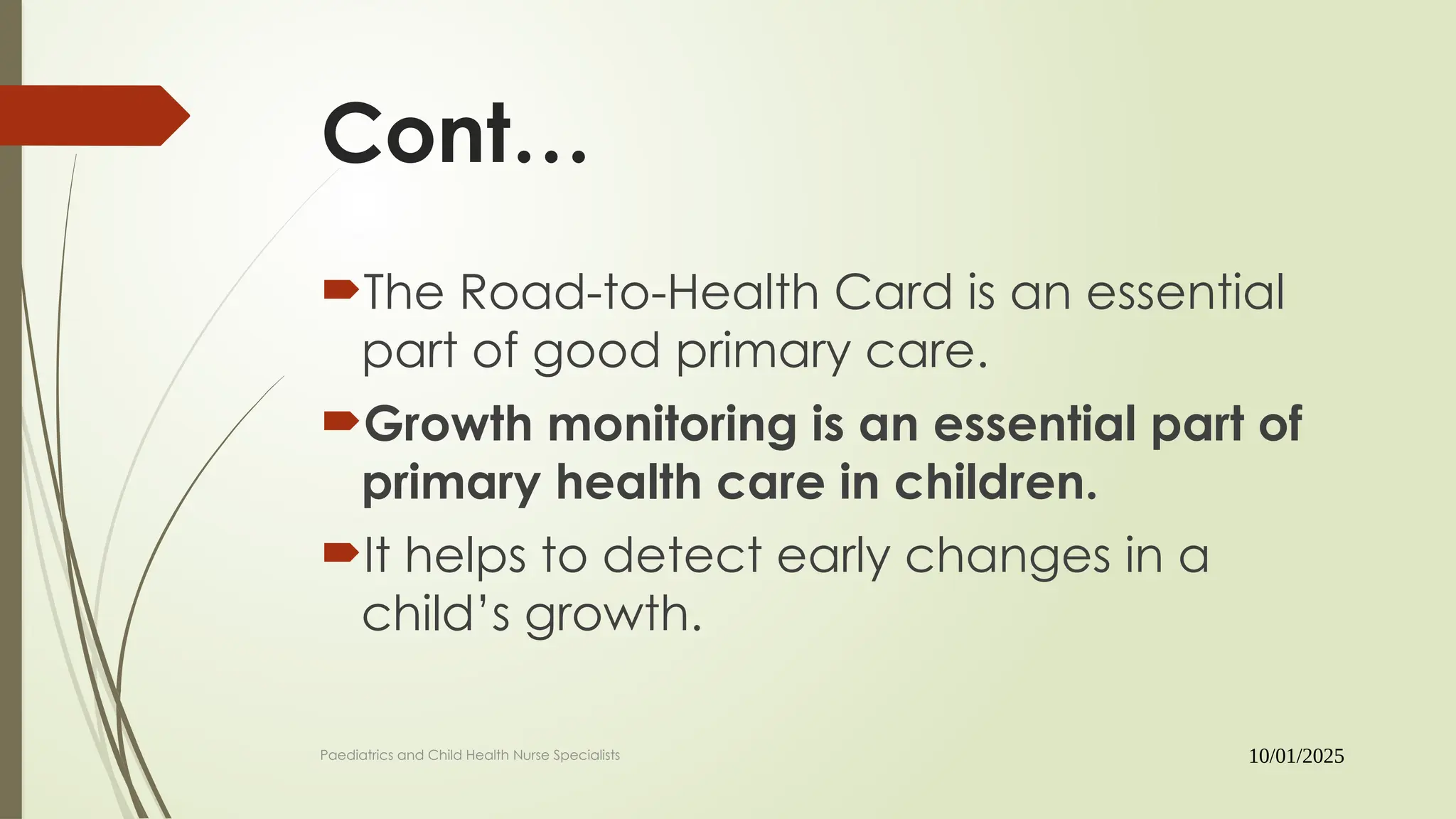 Road to Health Card FINAL for Growth and development | PPTX